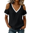 BADHUB Cold Shoulder Tunic Tee for Womens Short Sleeve Shirt V Neck ...