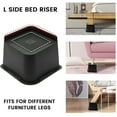 M&Q Bed Risers 4 Inch 4 Pack Black Support 7000LBs Heavy Duty Furniture ...
