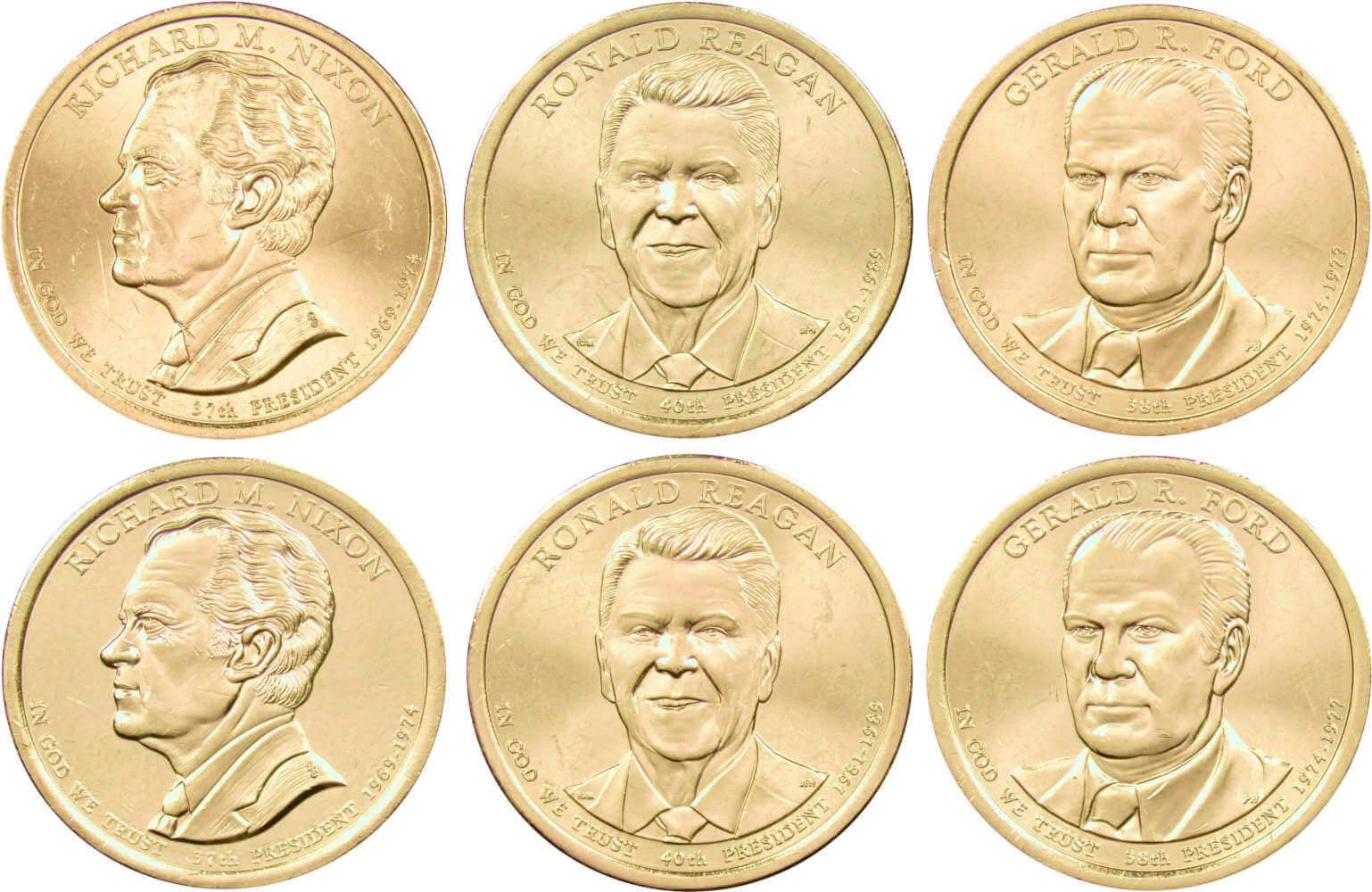 2016 P&D Presidential Dollar 6 Coin Set BU Uncirculated Mint State $1 ...