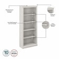 Saratoga L Shaped Computer Desk with Bookcases in Linen White ...