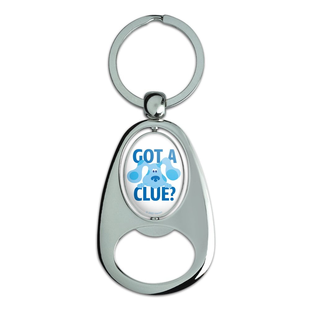Blue's Clues Got a Clue Keychain Chrome Metal Spinning Oval Bottle ...