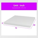 King Size Mattress,6 Inch Base Foam Mattress in a Box,Medium-Firm ...