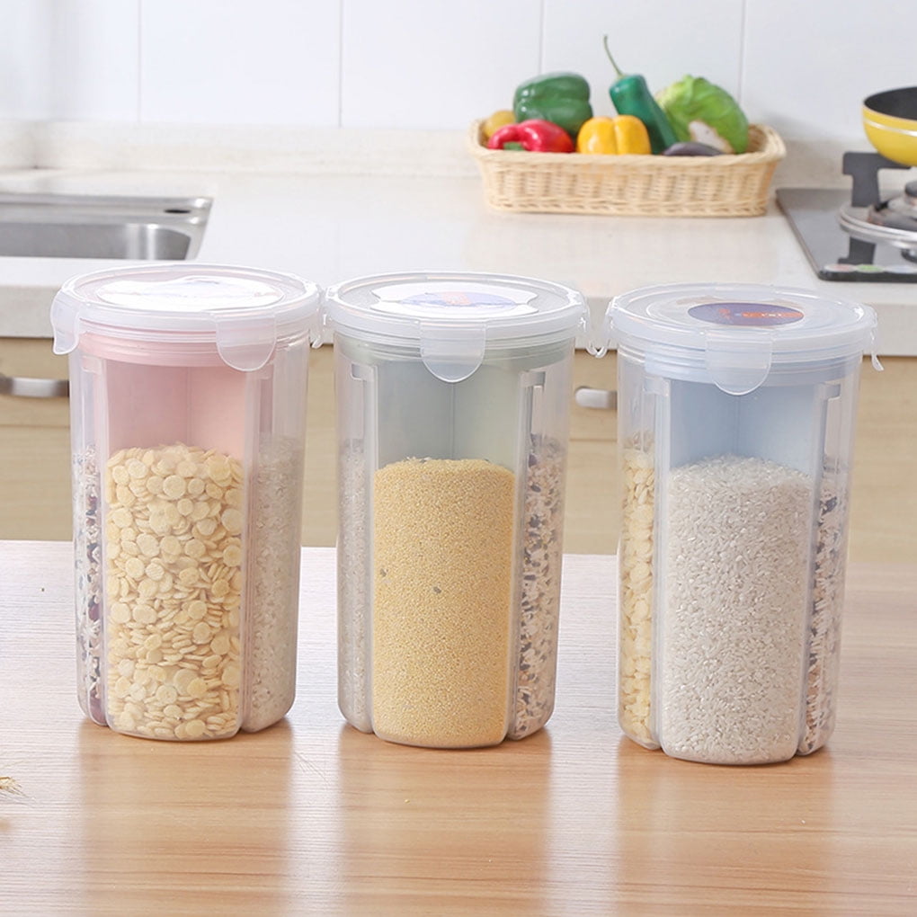 TureClos Compartment Food Storage Container PP Clear Cereal Kitchen ...
