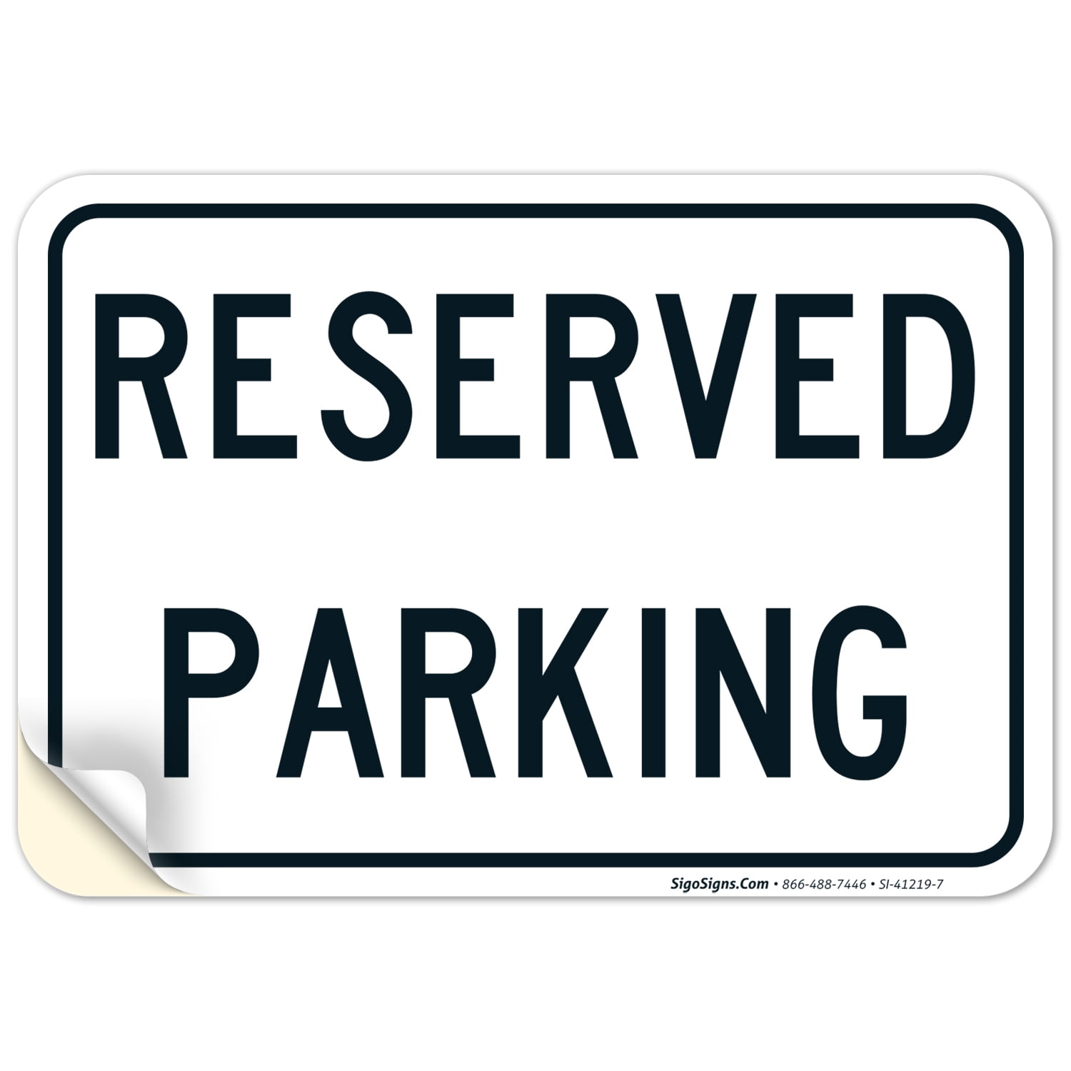 Parking Sign, Reserved Parking, 10x7 Vinyl Sticker - Walmart.com
