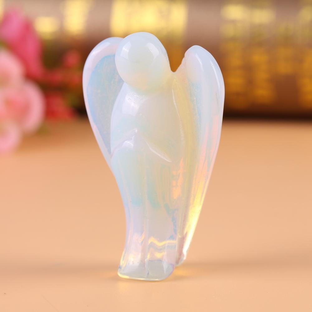 Tebru 1.5inch Beautiful Natural Opal Angel Shape Crystal Healing Stone ...