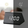 AURORA TRADE Modern Triangle Wood Clock Digital LED Wooden Alarm Clocks ...
