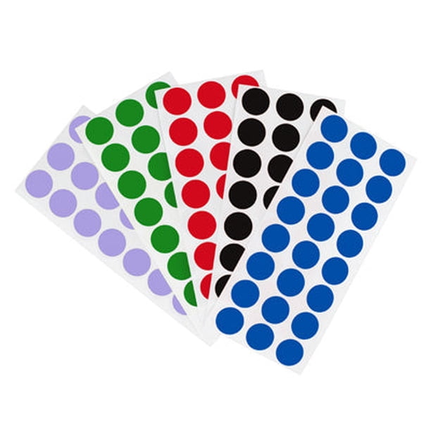 1/2" Removable Round, Color-Code Dots: 1,200/Pack - Walmart.com