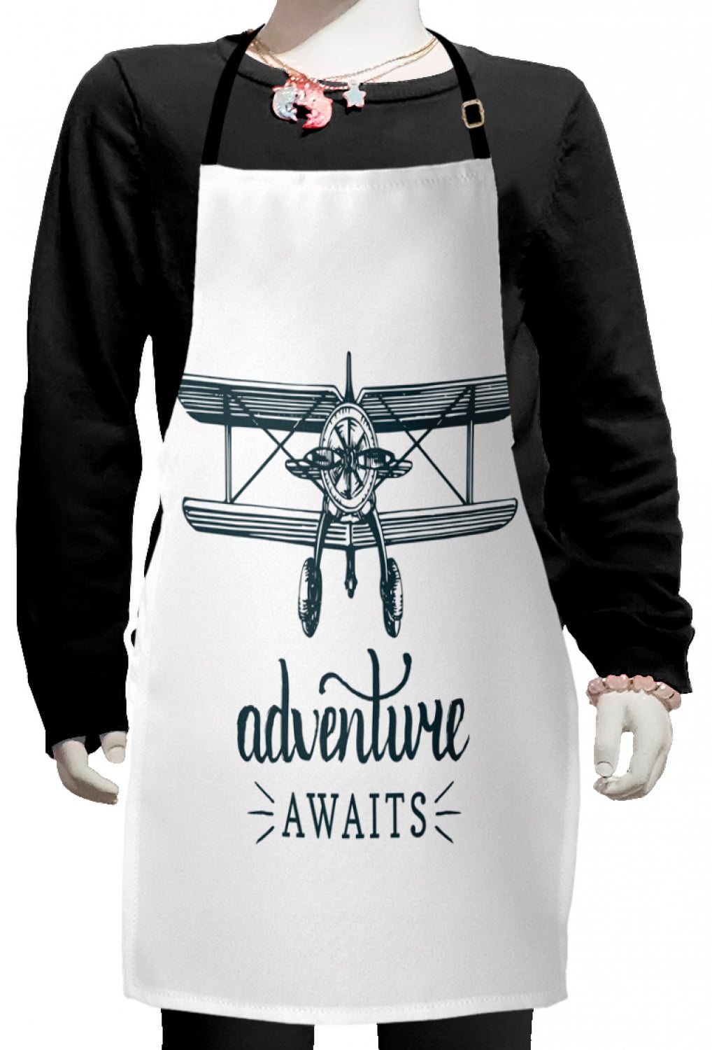 Saying Kids Apron, Vintage Airplane Design with Freedom Message Flying ...