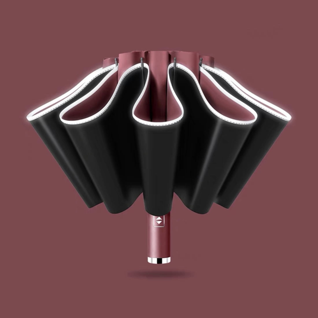 10 Ribs Fully Automatic UV Umbrella Reflective Stripe Large Reverse ...