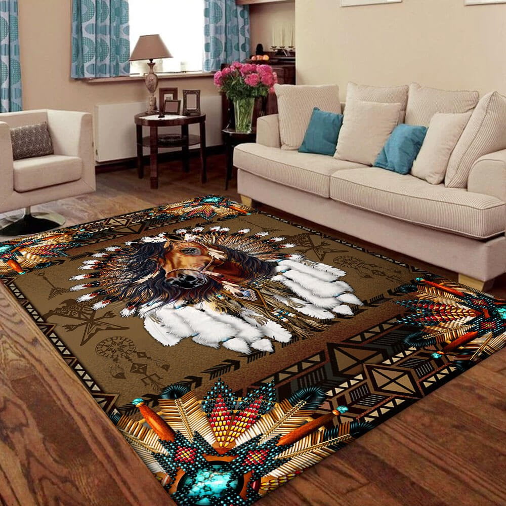 Rectangle Area Rug For Living Room, Bedroom, Horse. Rug THB3469R - 3x5 ...