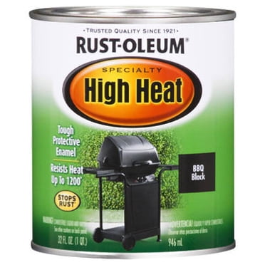 Rust-Oleum High Heat Tough Protective Enamel Paint, 8oz, BBQ Black ...