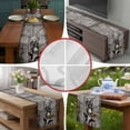 Burlap Table Runner 70 Inches Long, Farm Abstract Donkeys Pigs Cows ...