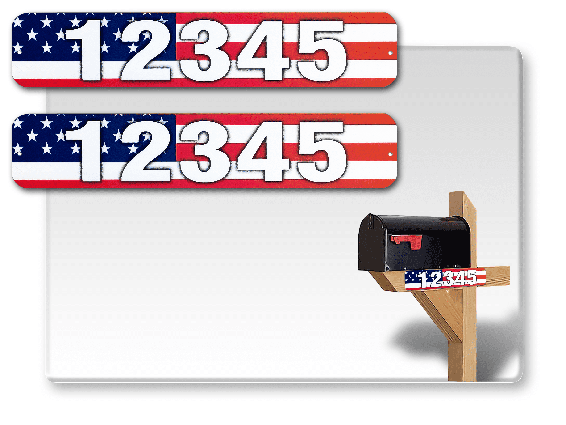 2 Pack Single Sided Customized Horizontal 911 Emergency Mailbox Address ...