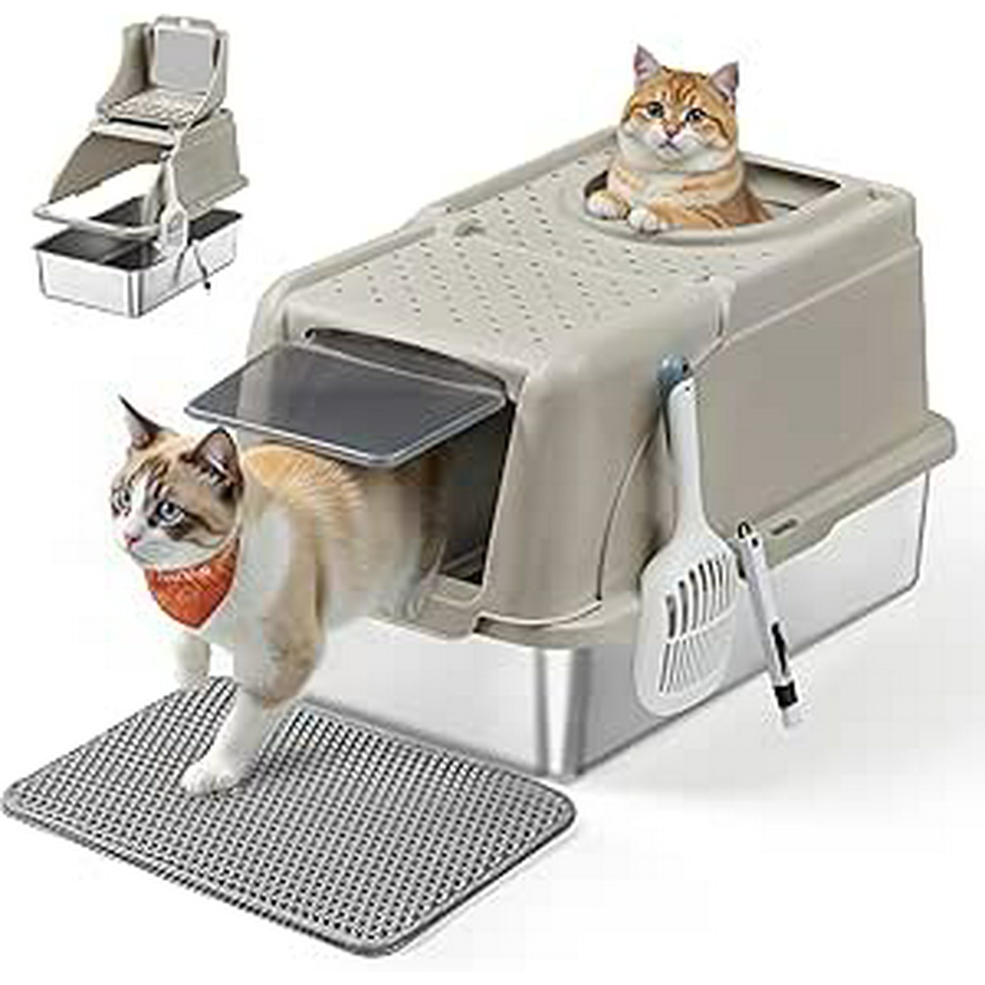 Click here for Feandrea Stainless Steel Cat Litter Box With Flip... prices