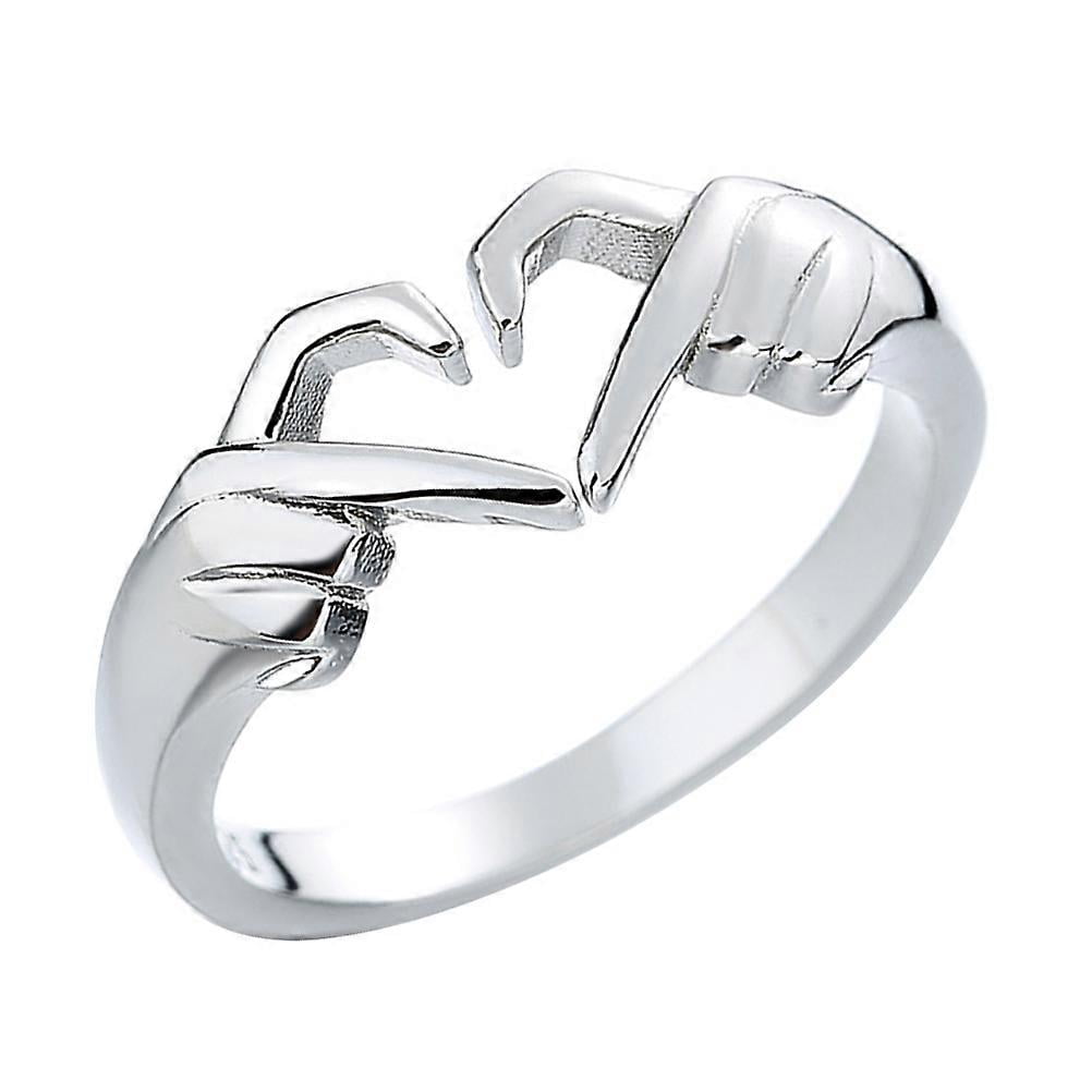 Matching Couple Rings Open Heart Hug Shape Silver Color 2X2CM Durable ...