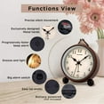 4" Small Battery Operated Antique Retro Analog Alarm Clock with Contour ...