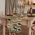 Animal Silhouette Patchwork Table Runner, Country Forest Farmhouse Bear ...