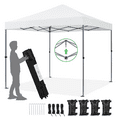 Yaheetech 8x8ft Easy Pop-up Gazebo Canopy with One-Push-To-Lock Setup ...
