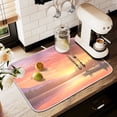 Dish Drying Mat for Kitchen Counter 16x18 Sunset Lakeside Absorbent ...