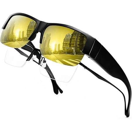 Night Driving Glasses Fit Over Glasses, Hd Polarized Oversized Wrap ...