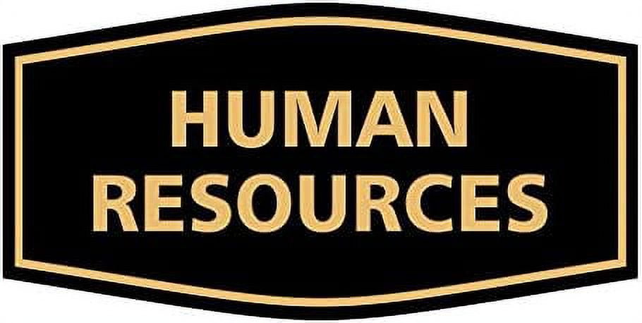fancy human resources sign with adhesive tape, mounts on any surface ...