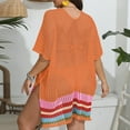 Fatyb Swimsuit Coverup Women Plus Size Crochet Beach Cover Up Striped