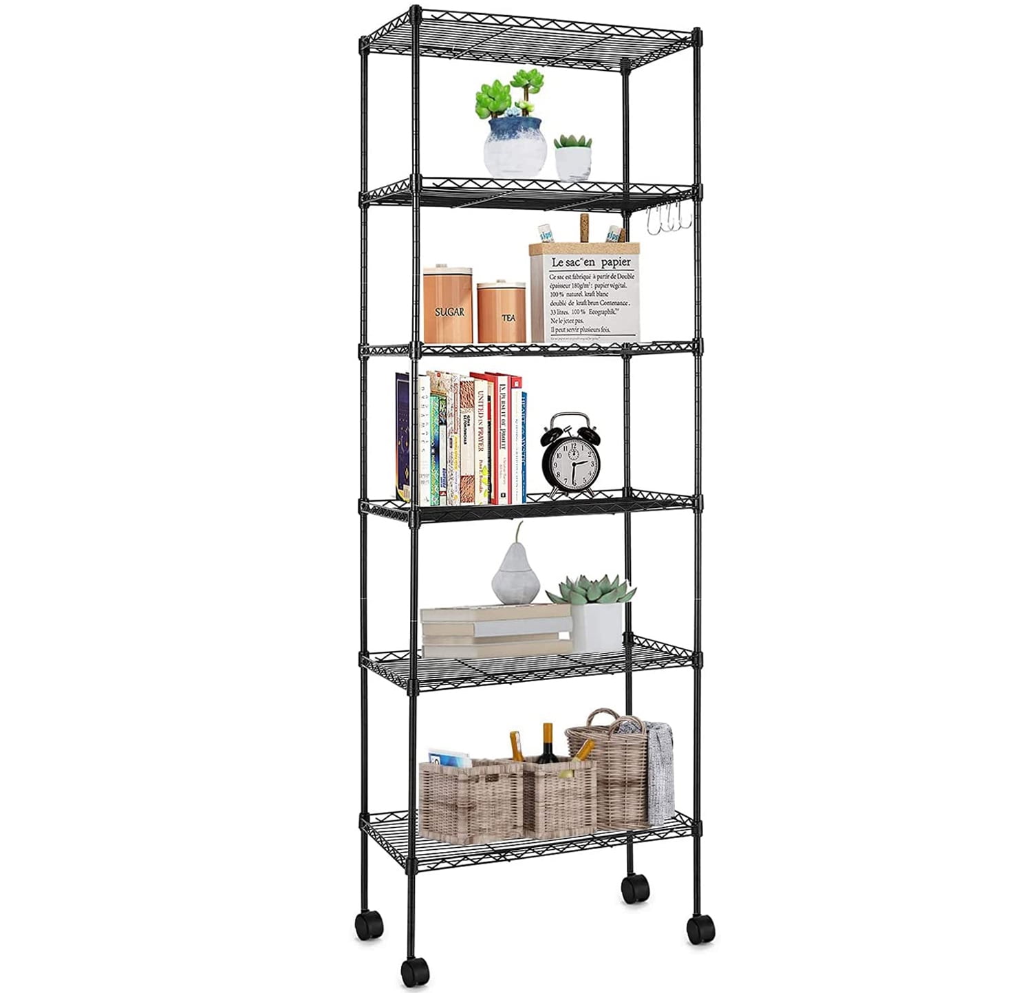 Devo 6 Tier Wire Shelving Unit, Space-saving Steel Storage Shelf Rack ...