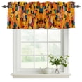 Abstract Brushstrokes 2 Panels Kitchen Valance, Modern Colorful Color ...