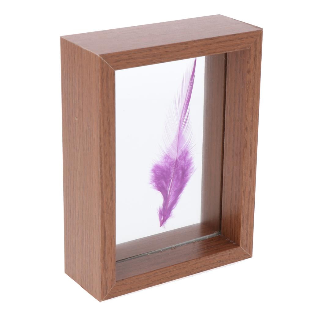 3D Composite Solid Wood Frame Double Side Glass , Display Box brown ...