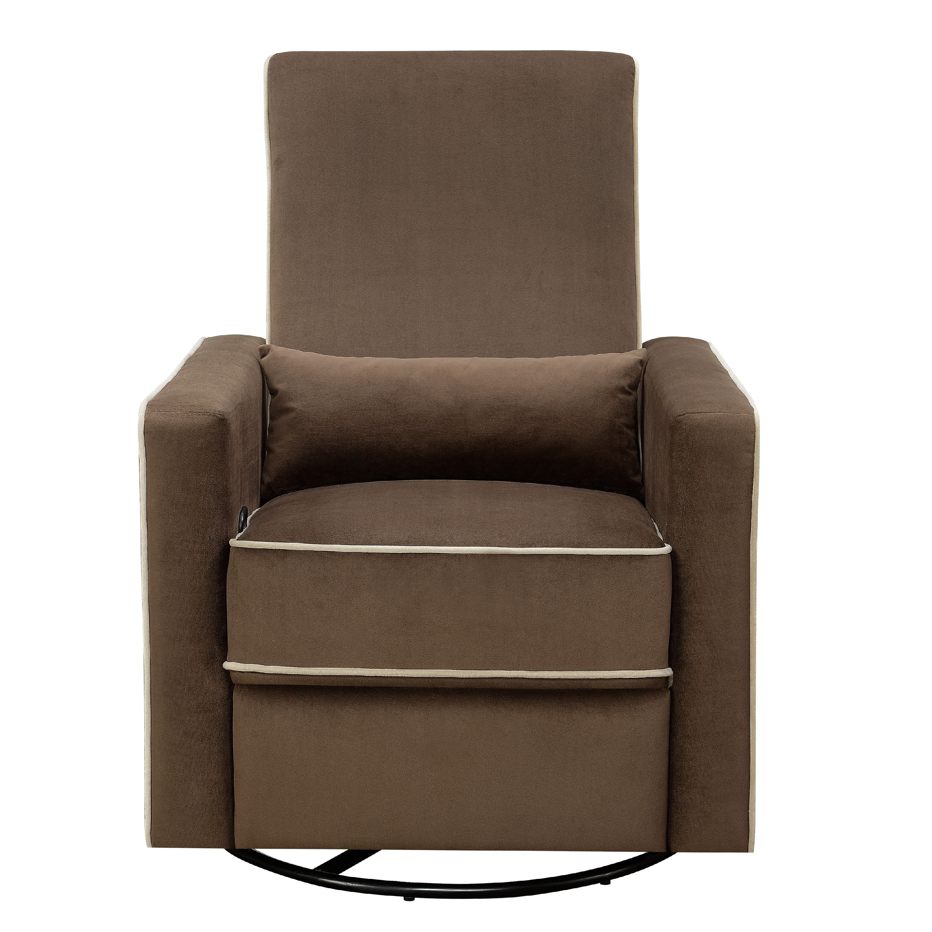 Plush Reclining Glider with Swivel Base in Coffee Brown - Walmart.com