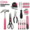 BAKIBO 39-Piece All Purpose Household Pink Tool Kit, Hand Tool Set ...