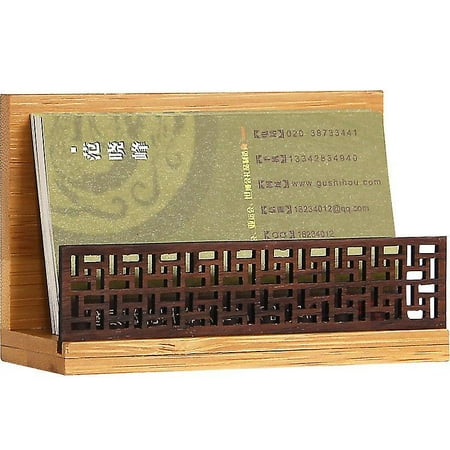 Bamboo Business Card Holder Professional Black Walnut Wood And Natural ...