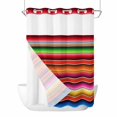 Abstract No Hook Shower Curtain with Snap in Liner, Colorful Mexican ...