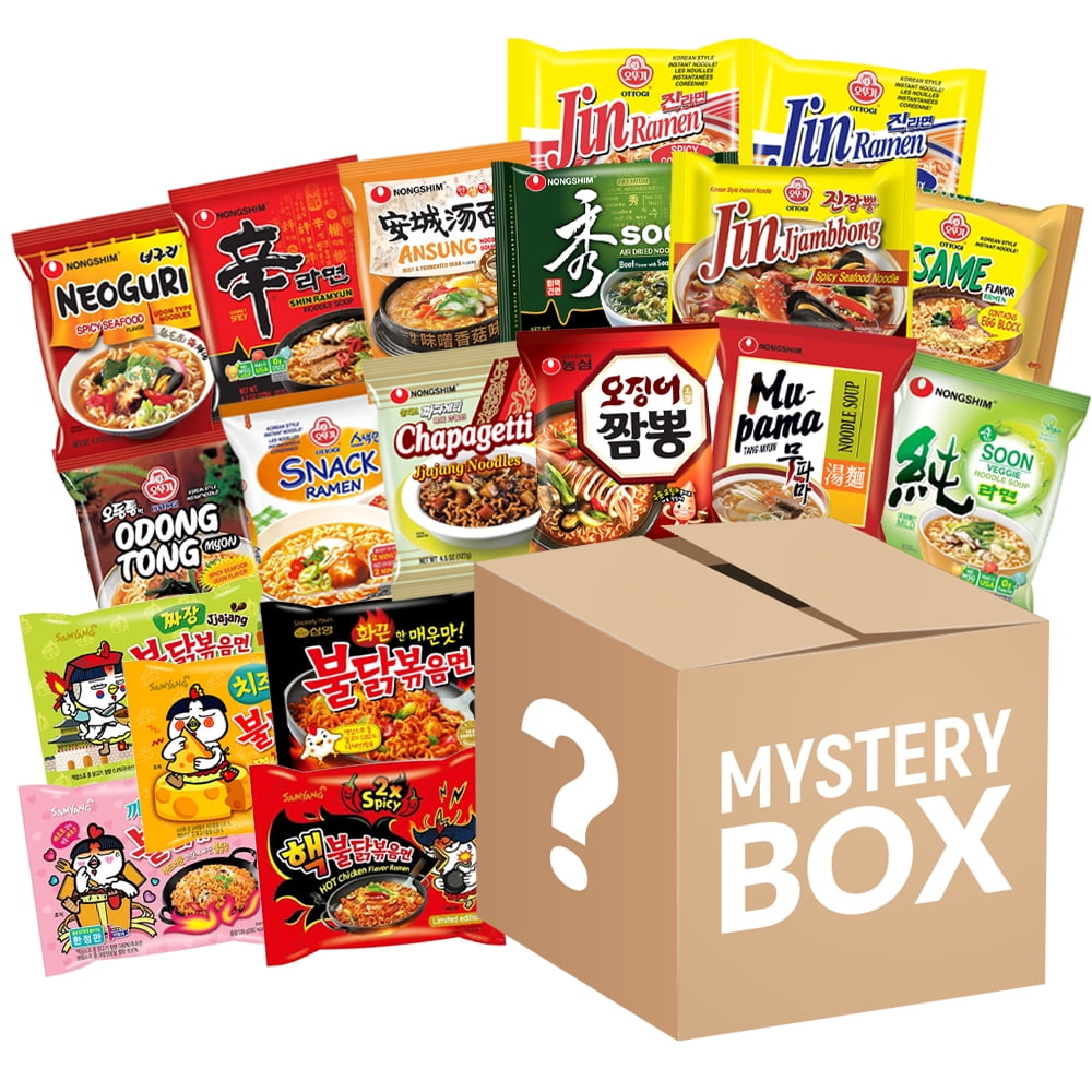 OHMARKET Mystery Korean Instant Ramen Variety Bundle with Chopsticks ...