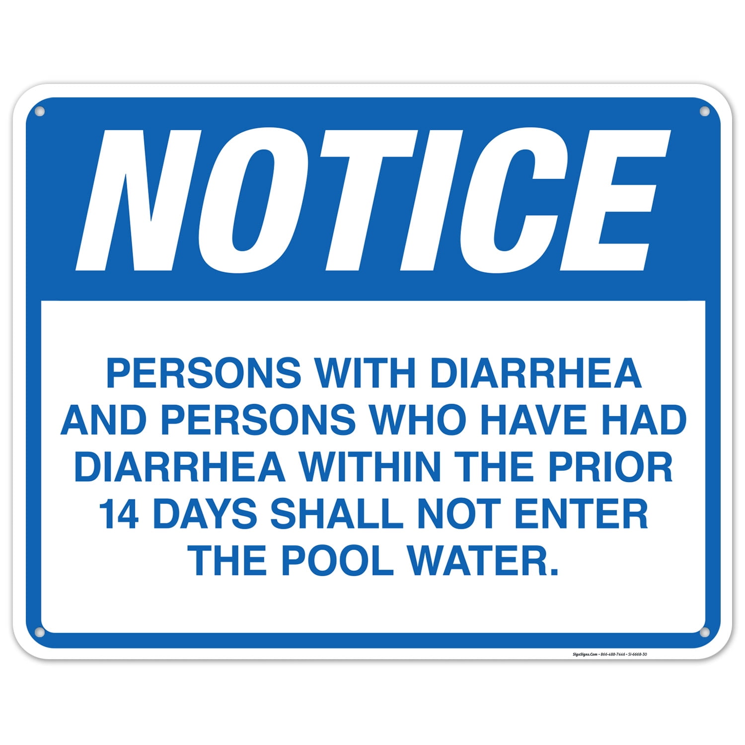 Persons With Diarrhea And Persons Who Have Had Diarrhea Sign, Pool Sign ...