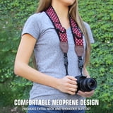 TrueSHOT Camera Strap with Maroon Polka Dot Neoprene Design and ...