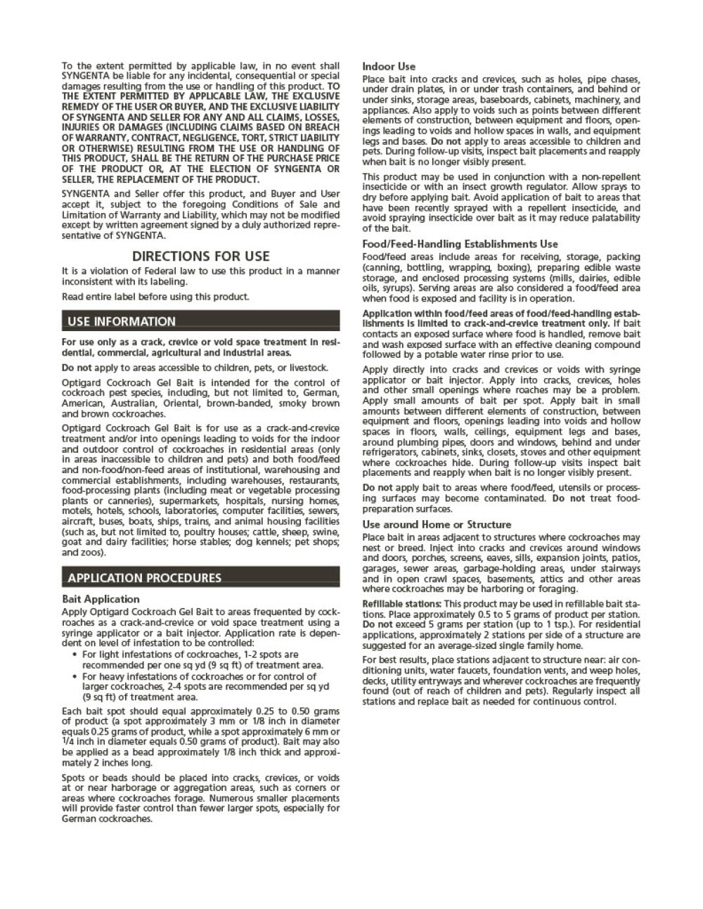 Syngenta Optigard Cockroach Gel Bait - Fast Roach Guam | Ubuy