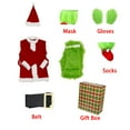 Christmas Costume Green Santa Suit 7pcs Unisex Adult's Cosplay Costume ...