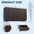 54" Wide Fluted Dresser with 8 Drawers, Modern Wood Chest of Drawers ...