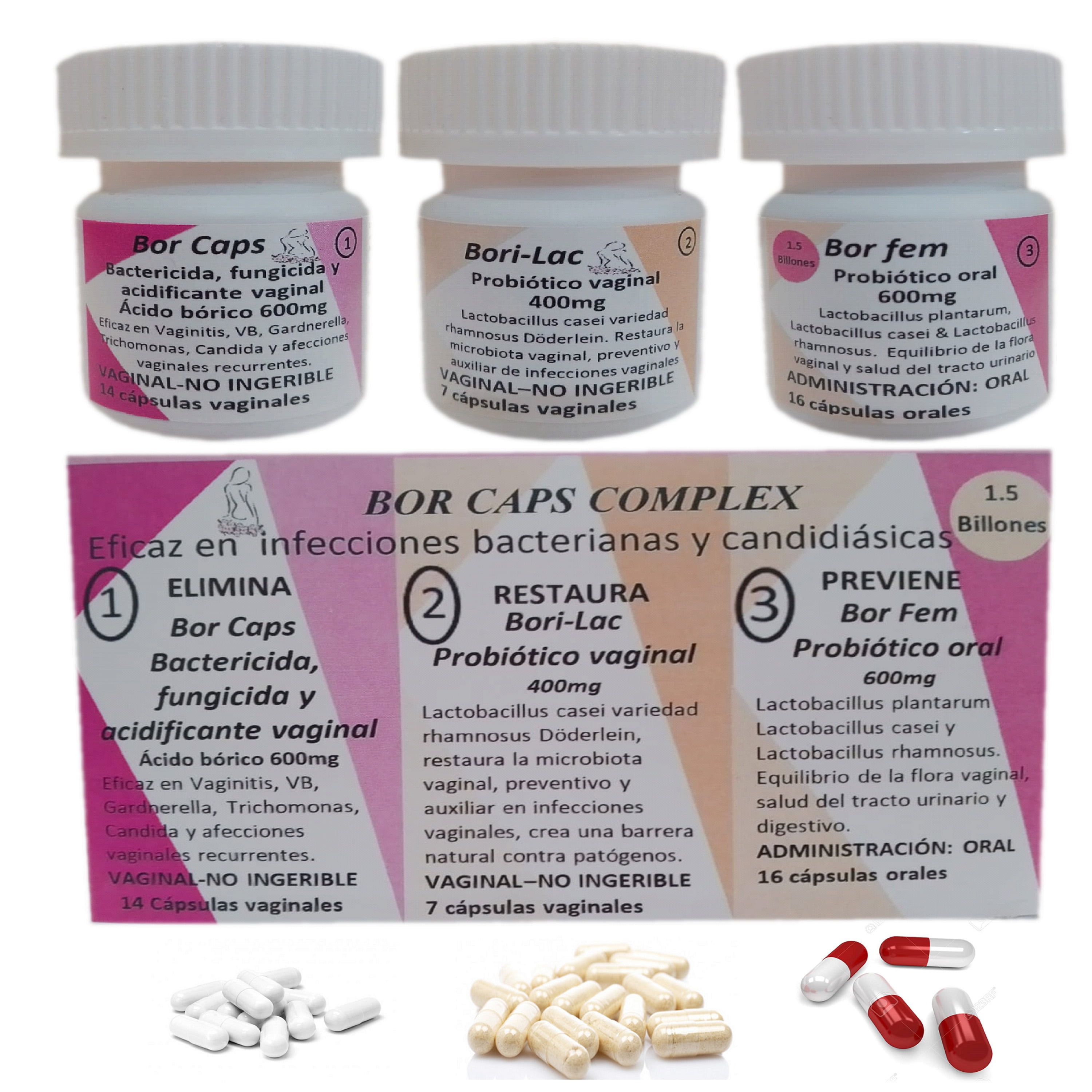 Tratamiento para infecciones candidiásicas y bacterianas Bor Caps ...