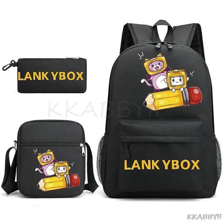 Lankybox School Bag Cartoon Shoulder Bags Casual Canvas Bag Student ...