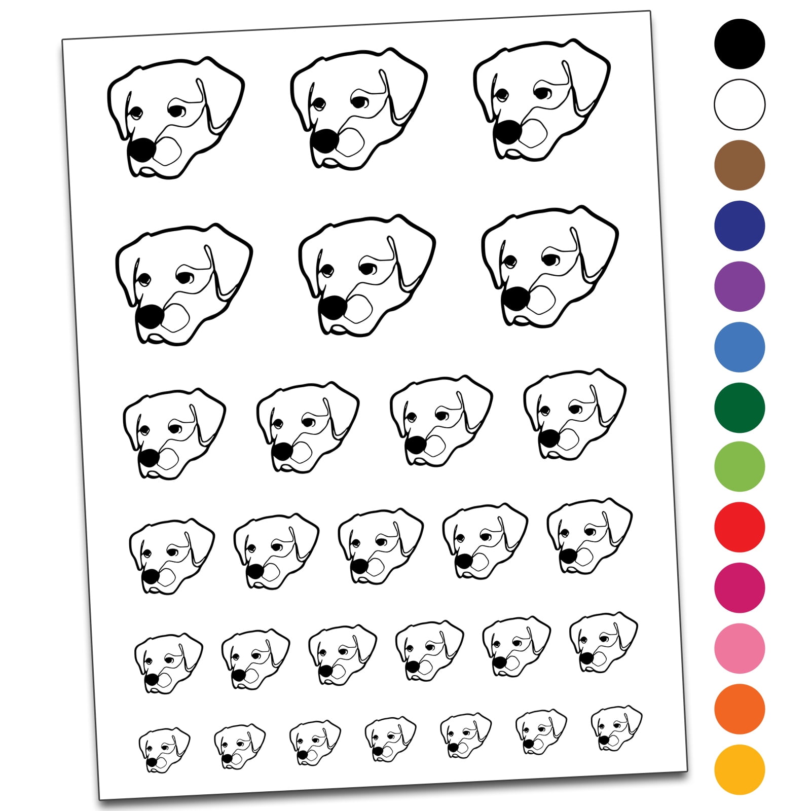 Labrador Dog Artsy Contour Line Water Resistant Temporary Tattoo Set ...