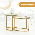 Costway Nesting Coffee Table Set of 2 with Tempered Glass Tabletop ...