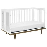 Davinci Marley Modern Pine Wood 3-In-1 Convertible Crib in White/Walnut ...
