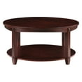 Lane Round Coffee Table with Lower Shelf in Espresso Wood Finish ...