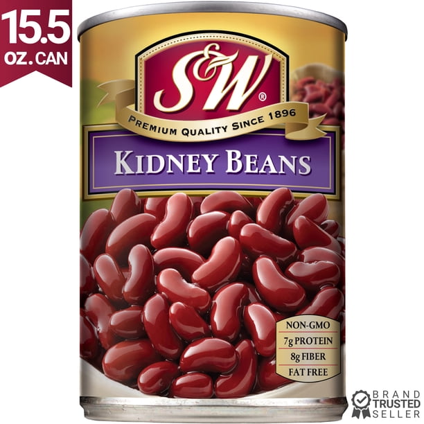 S&W - Dark Red Kidney Beans - 15.5 Oz. Can - Walmart.com - Walmart.com