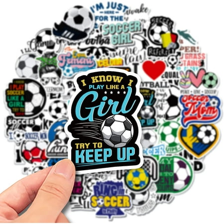 Soccer Stickers 50 Pcs, Sports Vinyl Stickers, Waterproof Sticker Pack ...