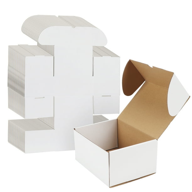 7"x5"x4" White Shipping Boxes Set of 20, Small Corrugated Cardboard ...
