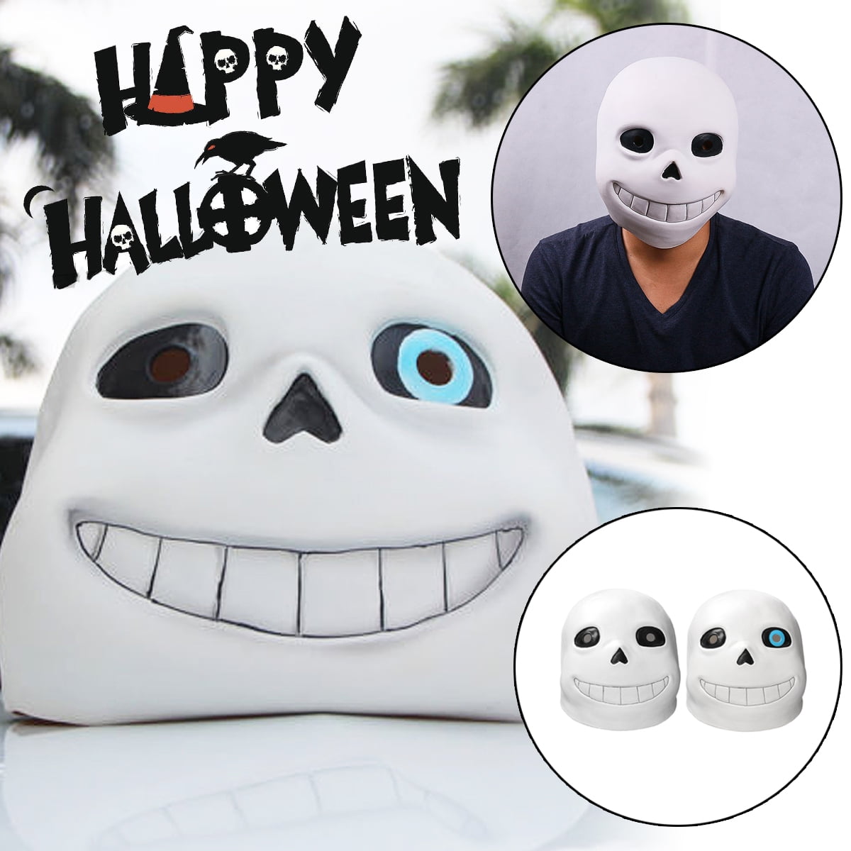 Cosplay Game Mask For Undertale Sans Full Head Mask Halloween Helmet ...