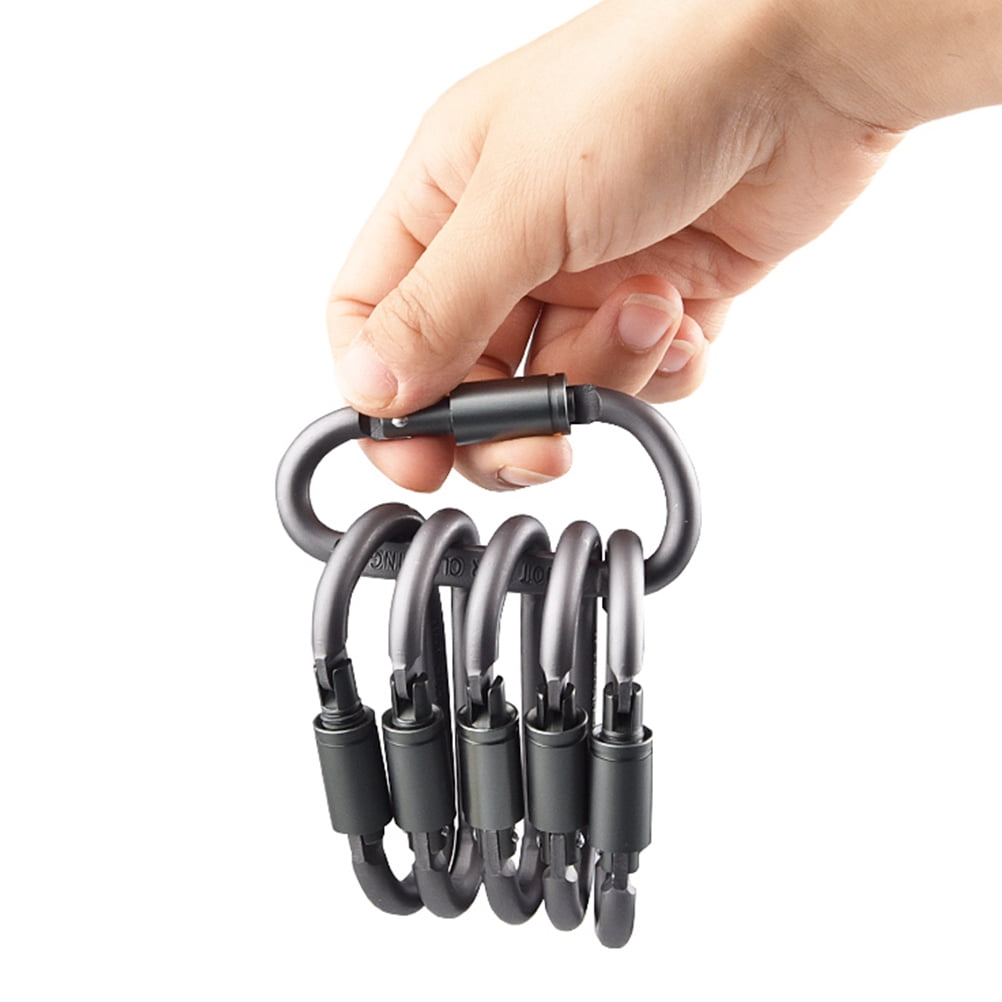 Click here for Weavilux 5pcs Heavy Duty Dark Grey Aluminum Carabi... prices